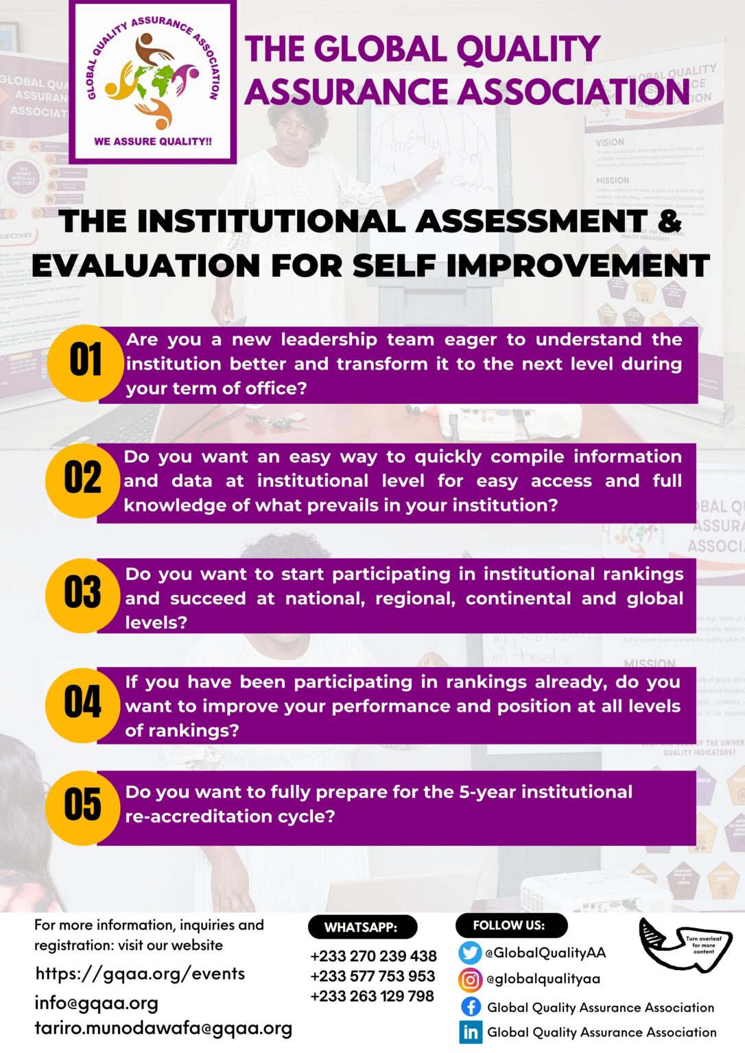 UPCOMING EVENTS – Global Quality Assurance Association